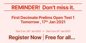 1st Decimate Prelims Open(Free) Test - 17th Jan (Tomorrow) | Attempt ...