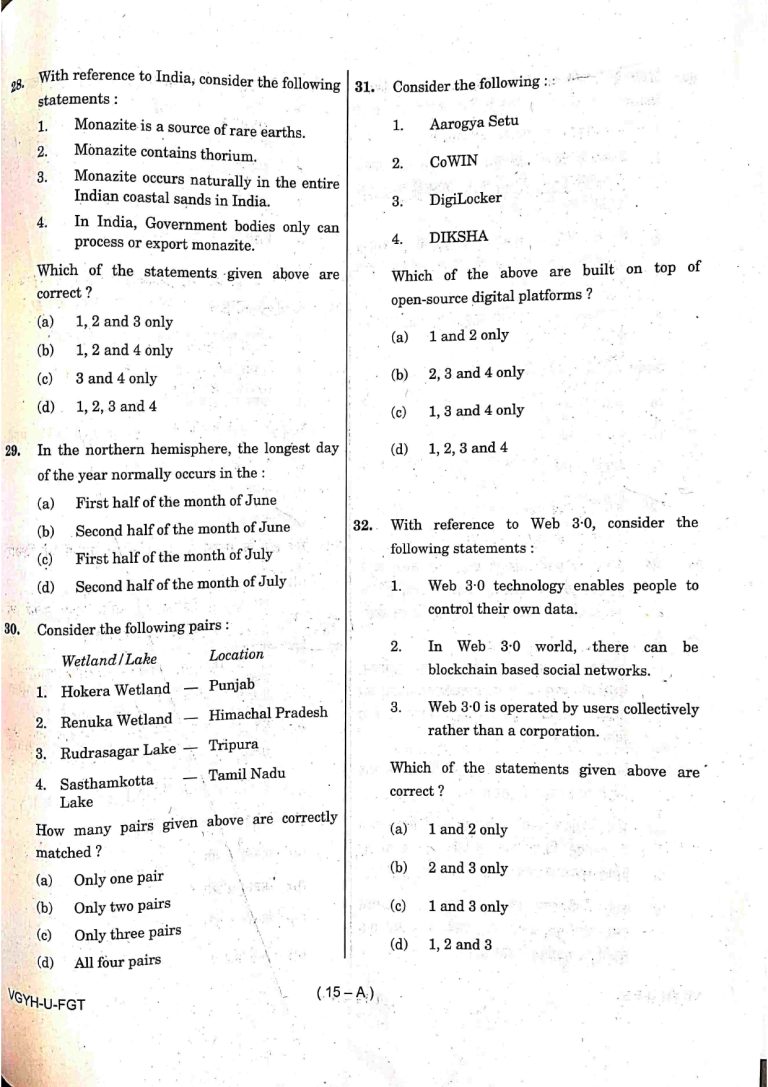UPSC Prelims 2022 GS 1 Question Paper, Answer Key, and Analysis ...