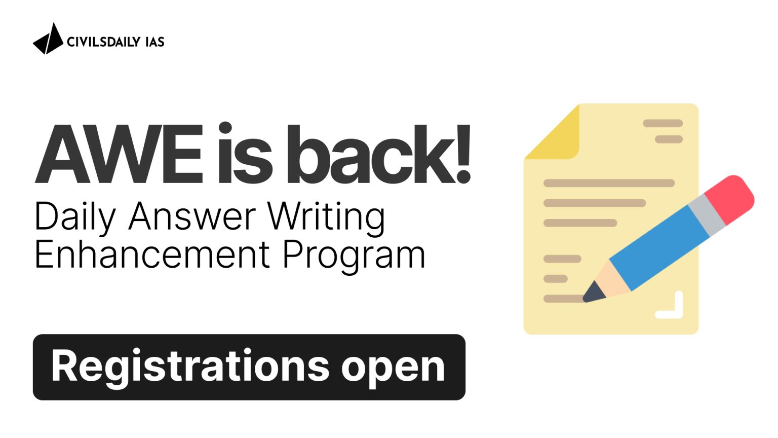 Daily Answer Writing Enhancement (AWE) Program 2022 + Doubt-Clearing ...