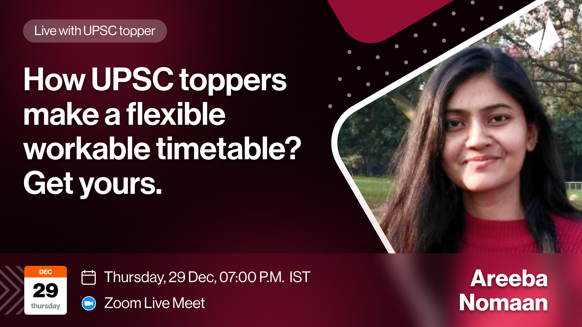 (WATCH Live. Direct Link Inside) UPSC Mega Workshop Day 2 with IPS, Areeba Nomaan: How to make a ...