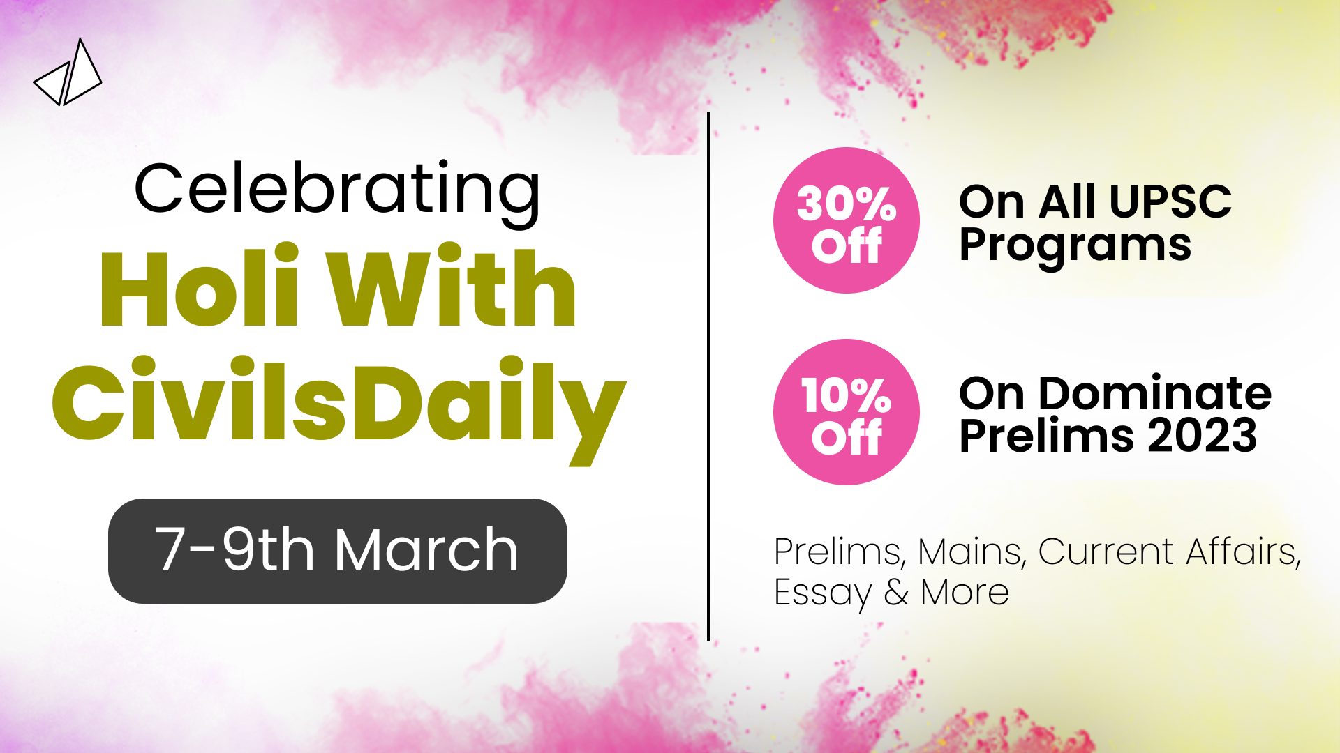 Celebrating Holi with Civilsdaily | 30% OFF on UPSC programs | Hurry ...