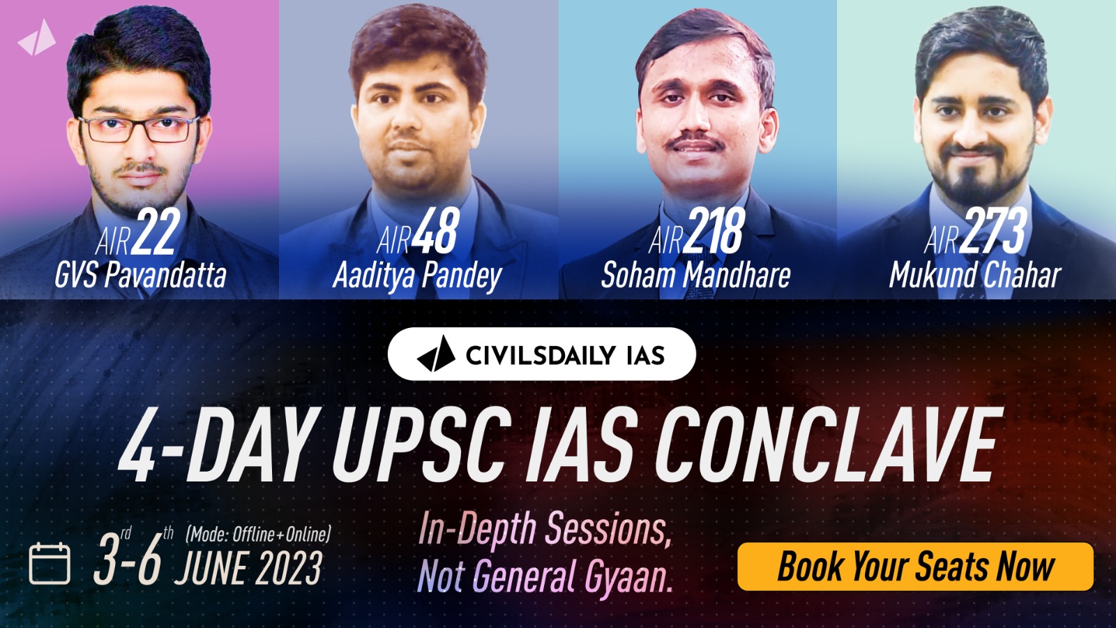 (Meet IAS, Soham at 5 pm) 4-Day FREE UPSC Conclave (Online/Offline) for ...