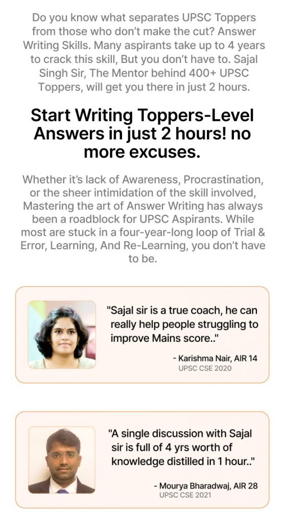 2 Hours, One Game-Changing Skill: IAS-Level Answer Writing. Enroll Now ...