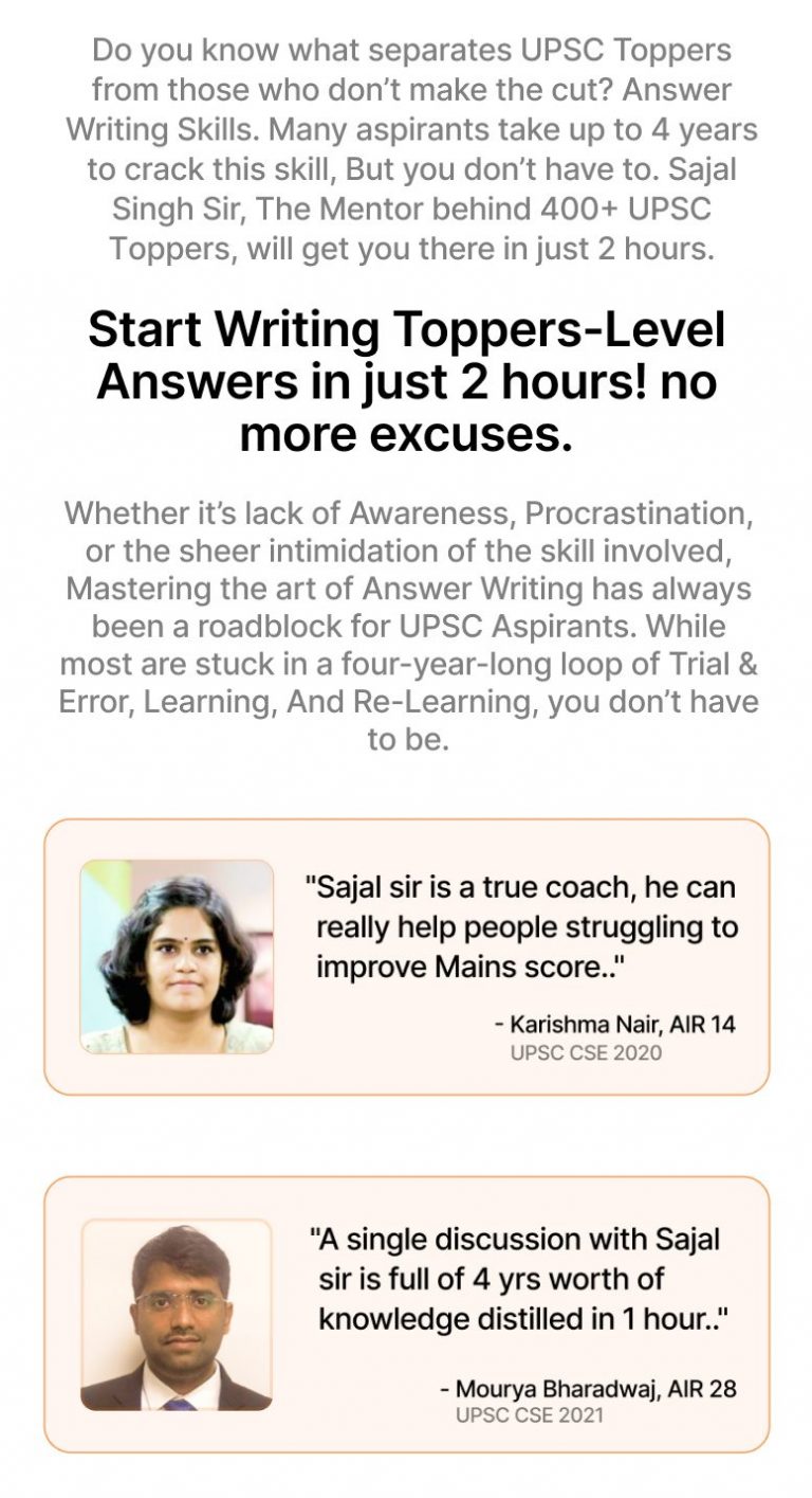2 Hours, One Game-Changing Skill: IAS-Level Answer Writing. Enroll Now ...