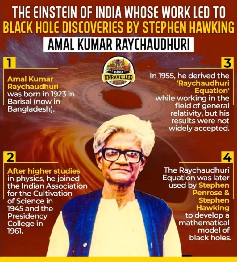 Amal Kumar Raychaudhuri and the Raychaudhuri Equation - Civilsdaily