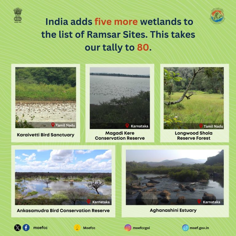 Five more Wetlands added to Ramsar List - Civilsdaily