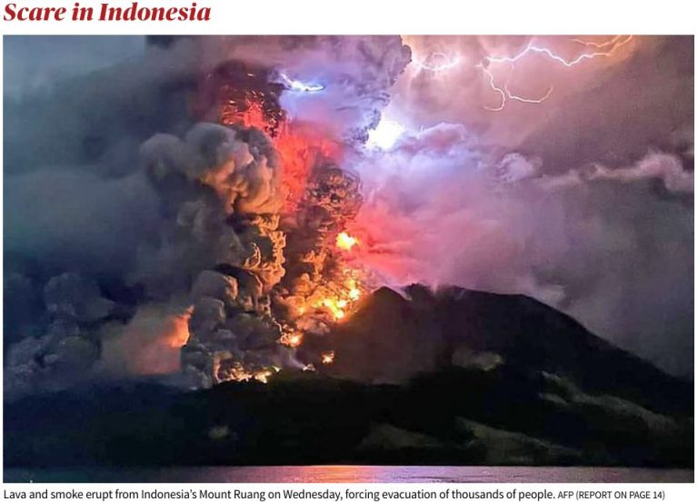 Mount Ruang in Indonesia Erupts - Civilsdaily