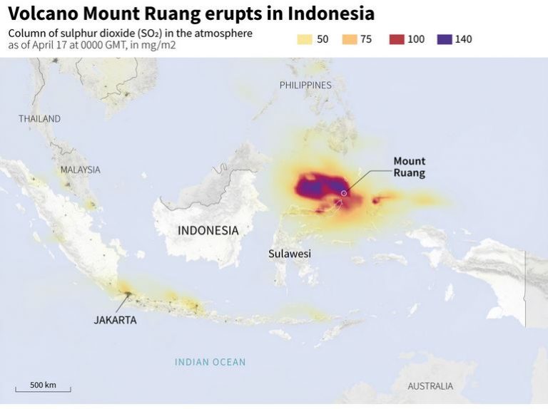 Mount Ruang in Indonesia Erupts - Civilsdaily