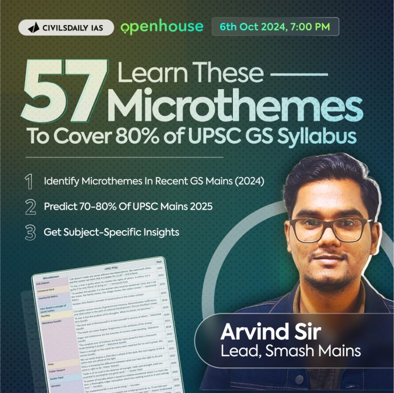 [UPSC Openhouse] By Arvind Sir | Learn ’57’ Micro Themes To Cover 80% ...