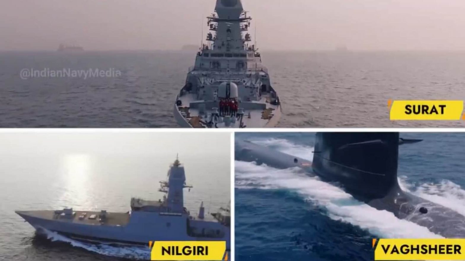 Commissioning of INS Nilgiri, INS Surat, and INS Vaghsheer - Civilsdaily
