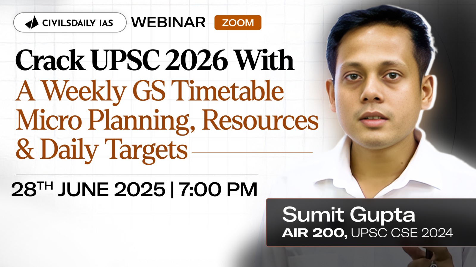 🔴[UPSC Webinar] By Sumit Gupta, AIR 200, UPSC CSE 24 || Crack UPSC 2026 ...