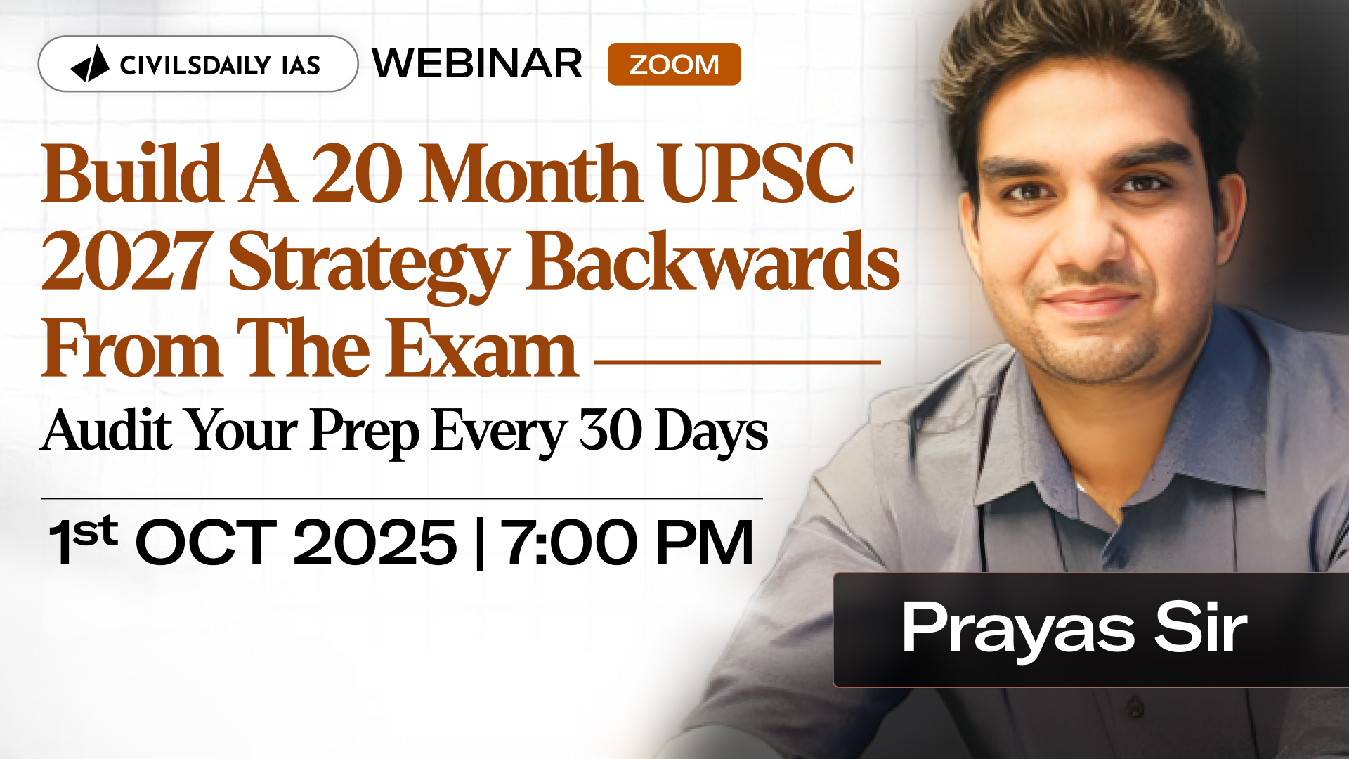 🔴[UPSC Webinar for 2027] By Prayas Sir, Civilsdaily IAS | How to Build ...