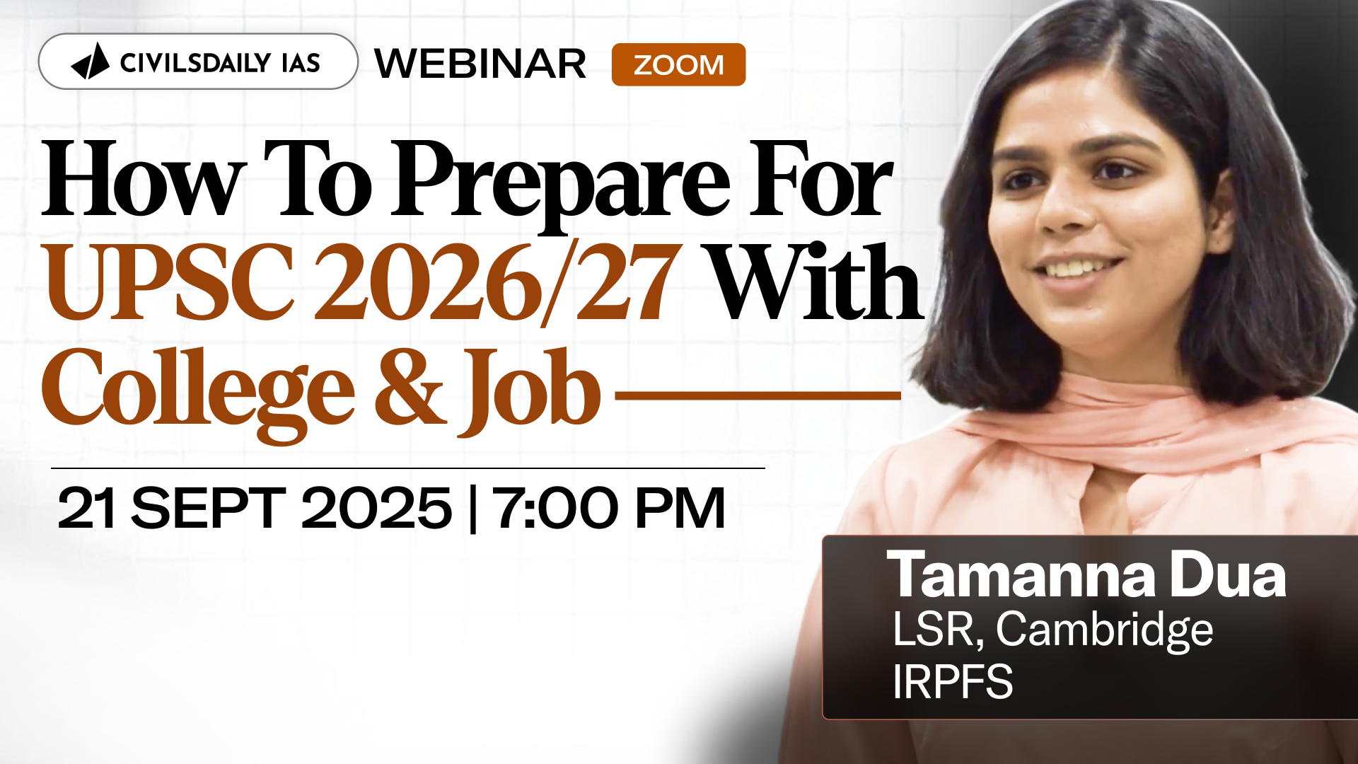 🔴[UPSC Ranker Webinar] By IRPFS, Tamanna Dua, LSR & Cambridge| How to ...