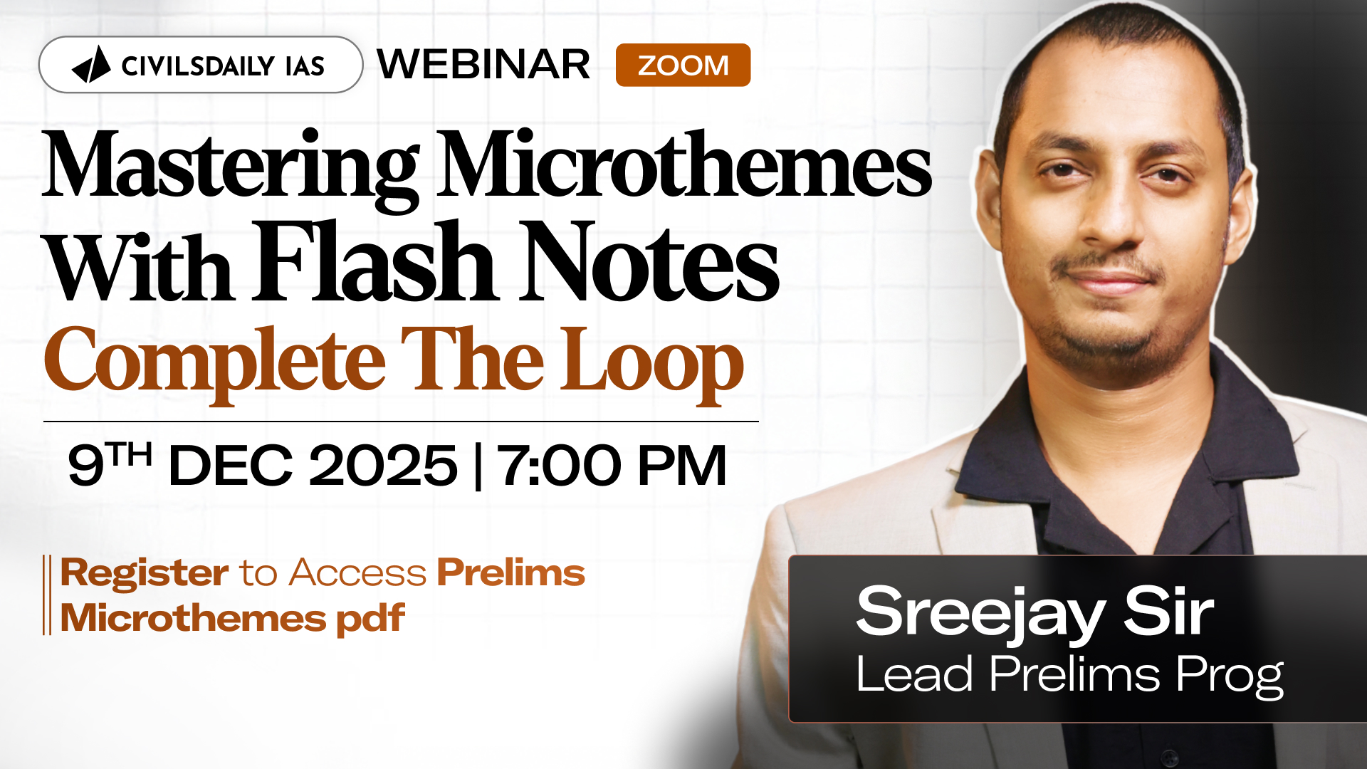 🔴[UPSC Webinar for 2026] By Sreejay Sir, lead Prelims Prog, Civilsdaily ...